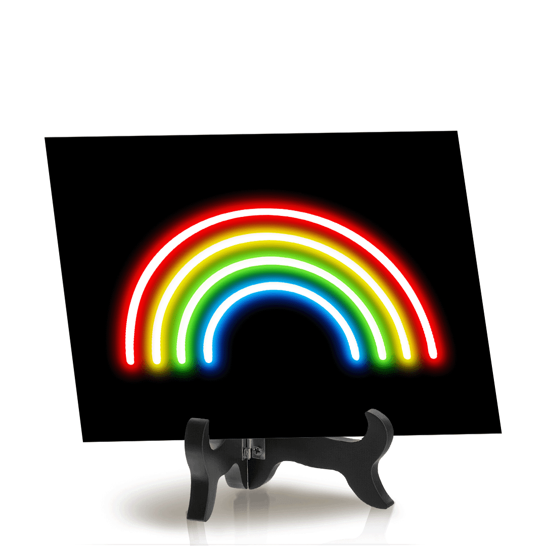 Rainbow Neon Graphic Style Table Sign with Acrylic Stand (6x8“) | Live ...