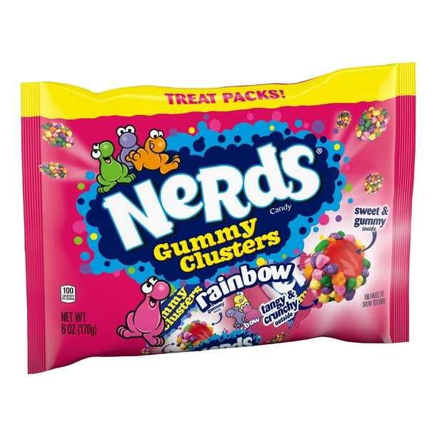 Nerds Gummy Clusters, Rainbow Halloween Candy, 6 oz Treat Packs, 12 ...