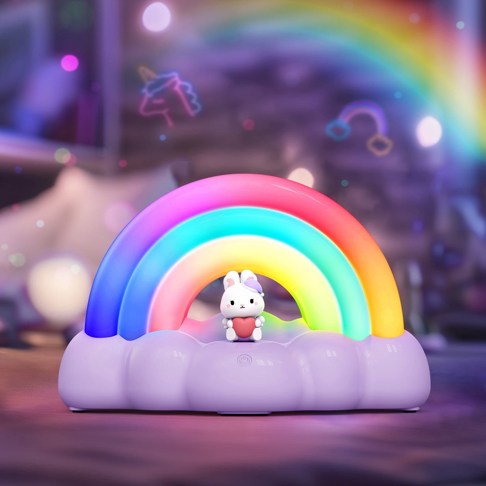 Rainbow Night Light, Auto-Off LED Rechargeable Tap Control Lamp for ...