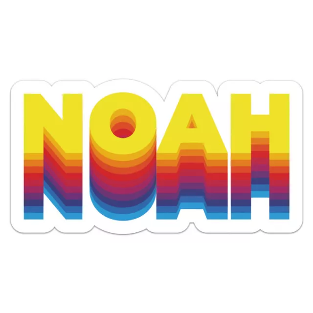 Rainbow Noah Name Sticker Phone Decal Water Bottle Stickers Car Decals ...