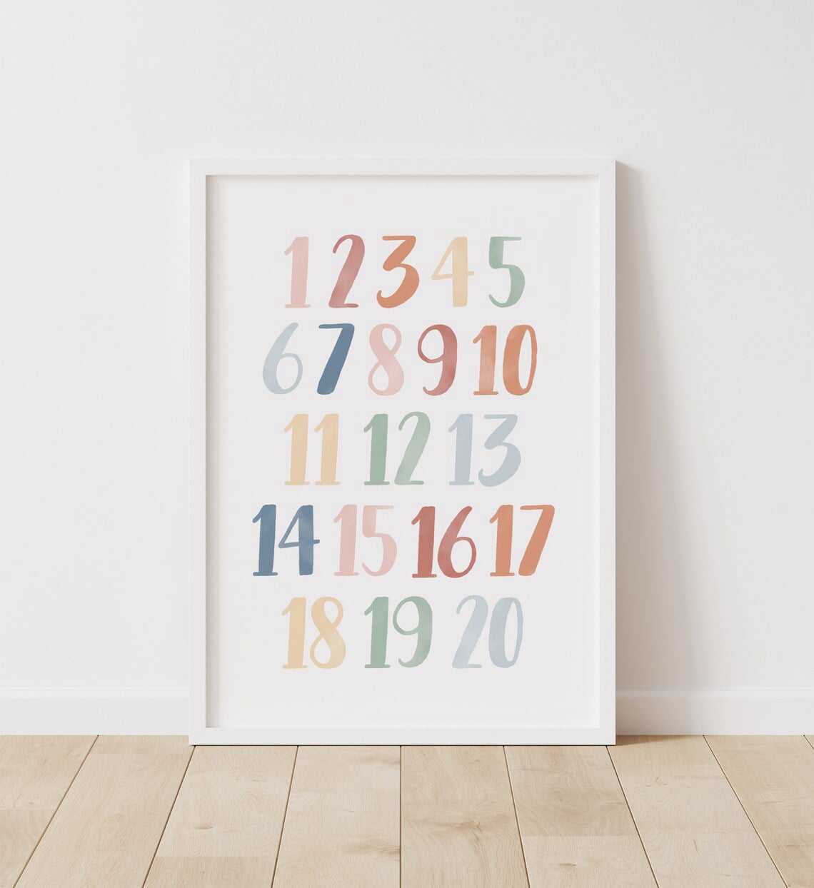Rainbow Numbers 1 20 Poster Educational Wall Art Room Decor Classroom ...