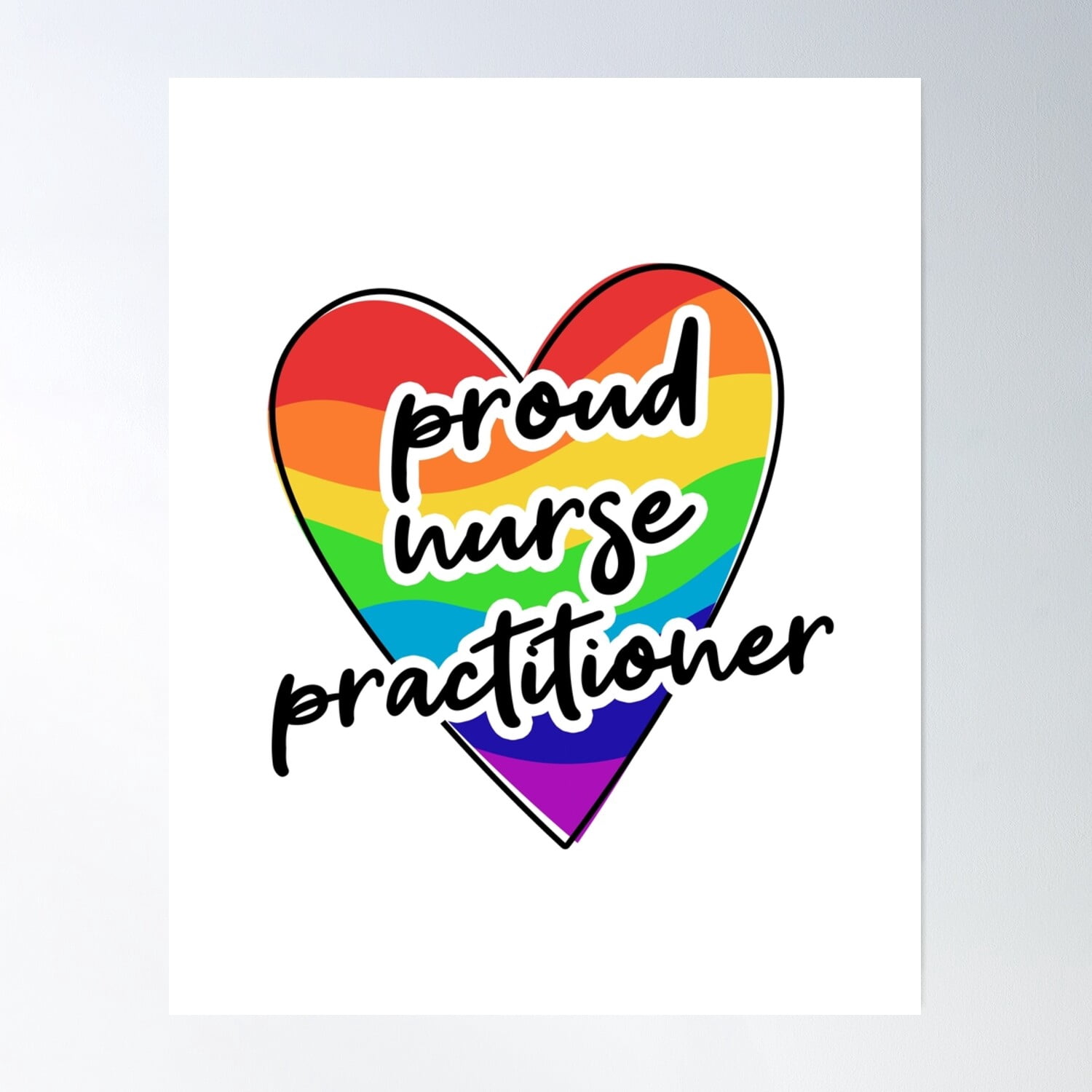Rainbow Nurse Practitioner 3 Poster Wall Art, Modern Wall Decor, 24x36 ...