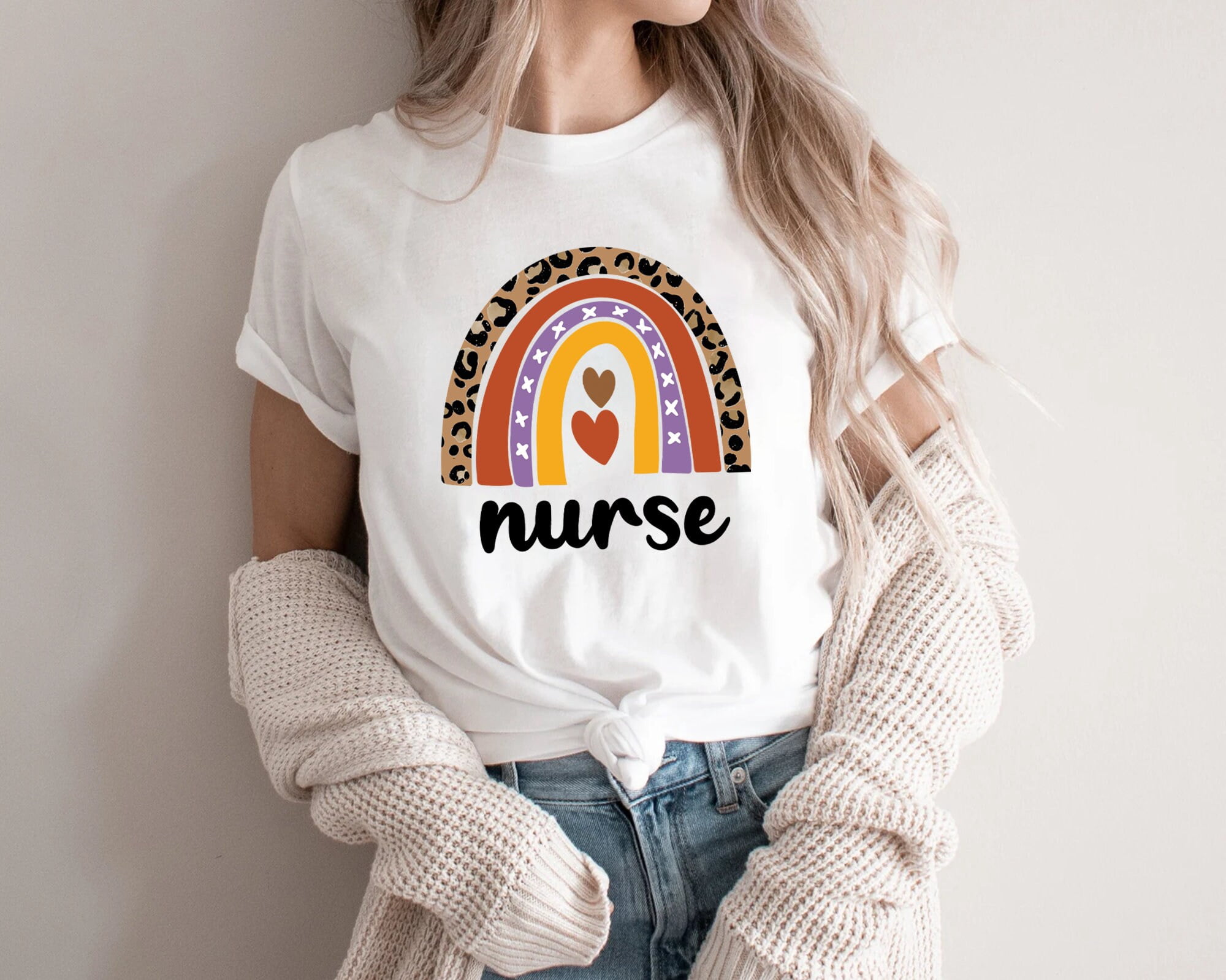 Rainbow Nurse Shirt, Leopard Print Nurse Life,Registered Nurse Shirt ...
