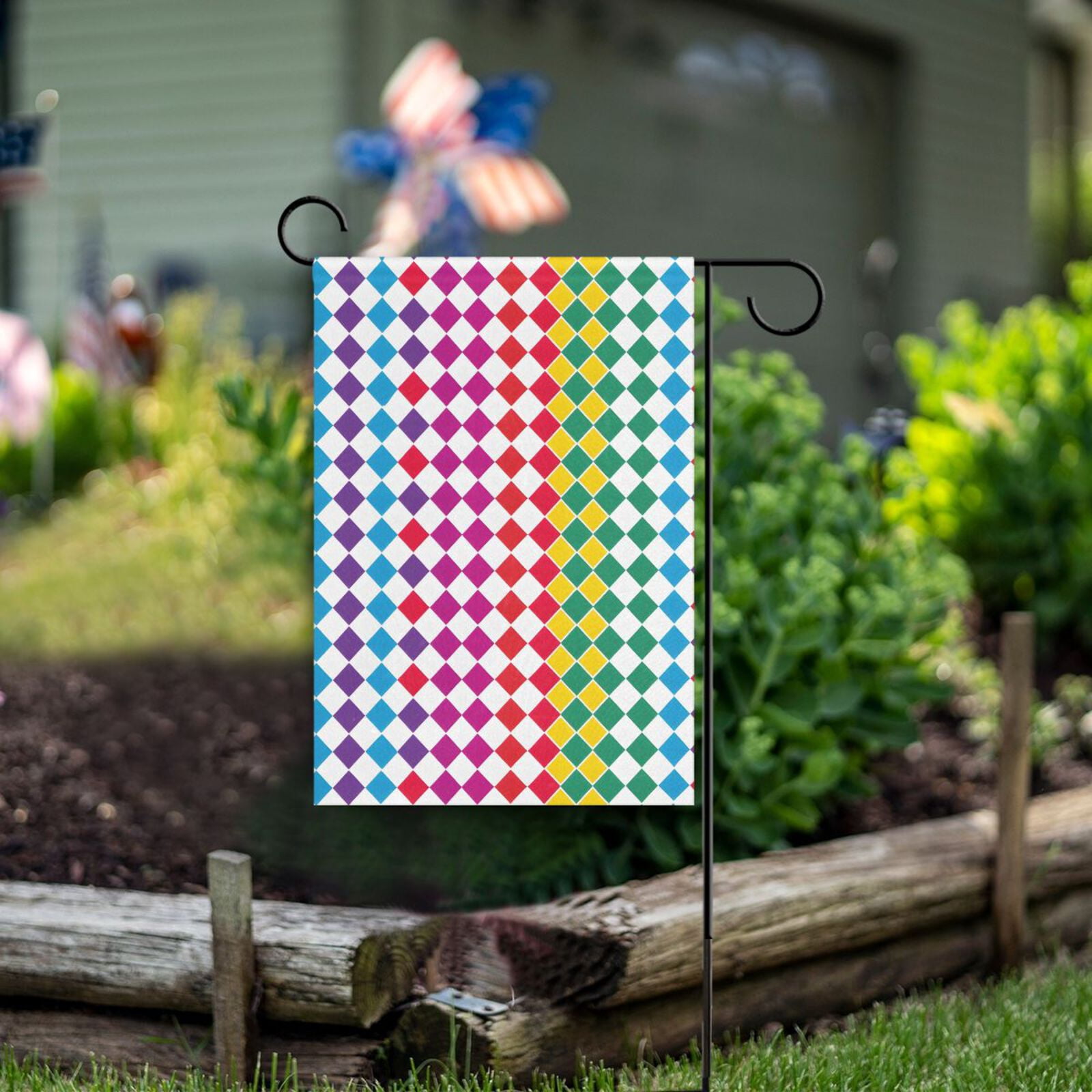 Rainbow Of Colors Garden Flag Double Sided Outdoor Banners for ...