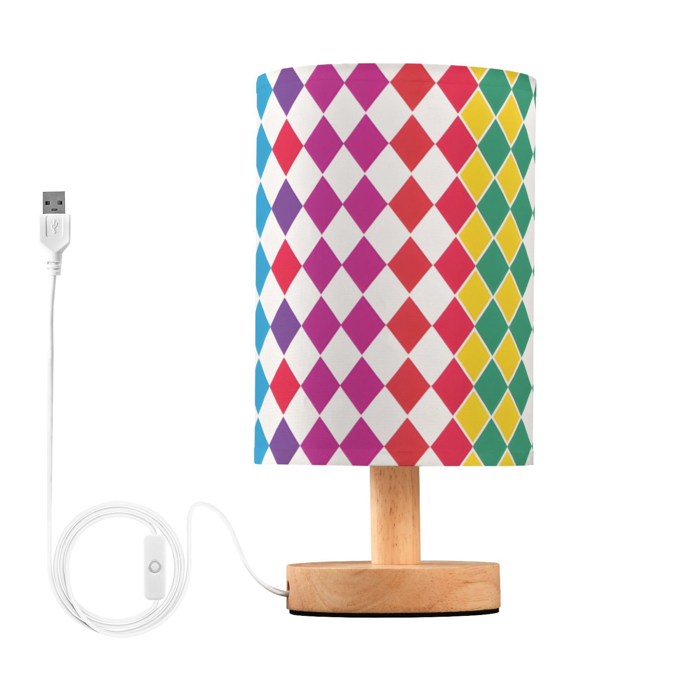 Rainbow Of Colors Table Lamp USB Bedside Desk Nightstand Lamp Printed ...
