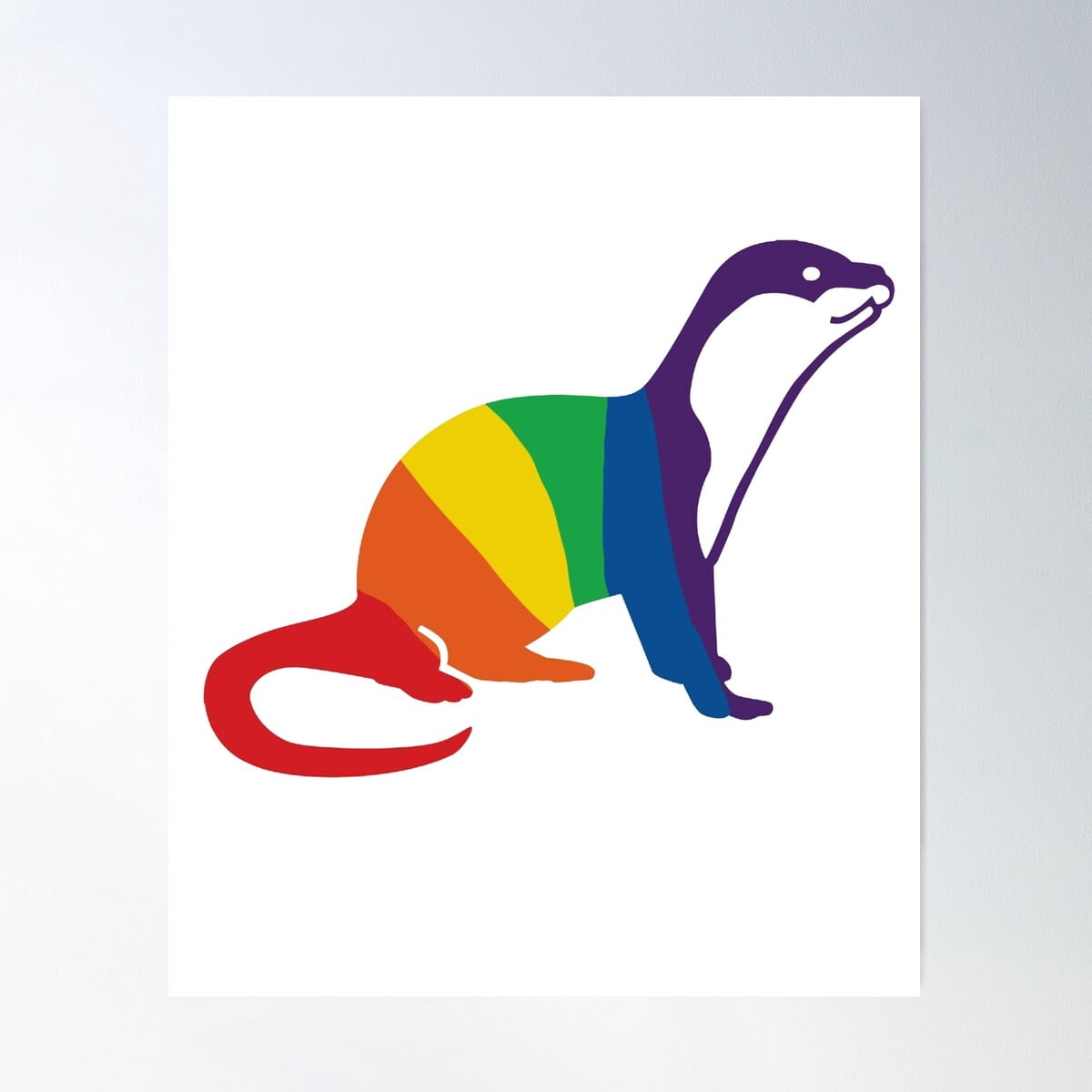 Rainbow Otter Poster Wall Art, Modern Wall Decor For Living Room ...