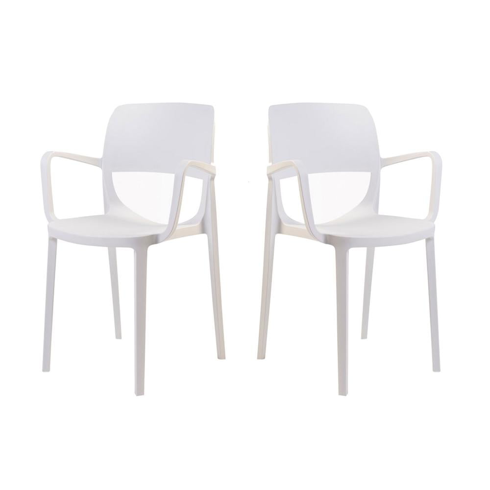 Rainbow Outdoor Bella Set of 2 Stackable Armchair-White - Walmart.com