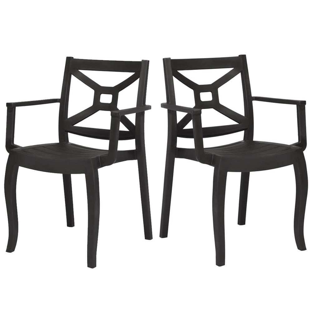 Rainbow Outdoor Zeus Set of 4 Stackable Armchair Anthracite - Walmart.com