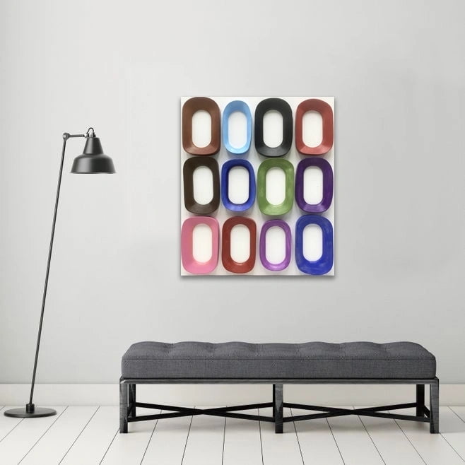 Rainbow Oval Riot: Colorful 3D Wood Wall Display - Walmart.com