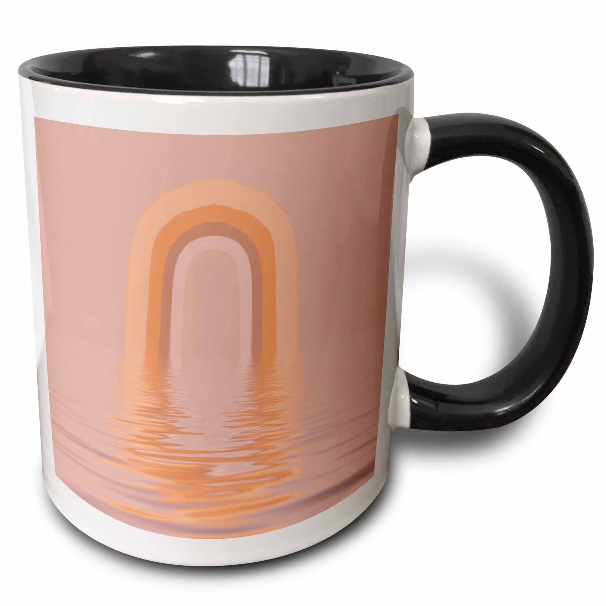 Rainbow Over Ocean In Pastel Colors Of Ombre Peach And Apricot 11oz Two ...