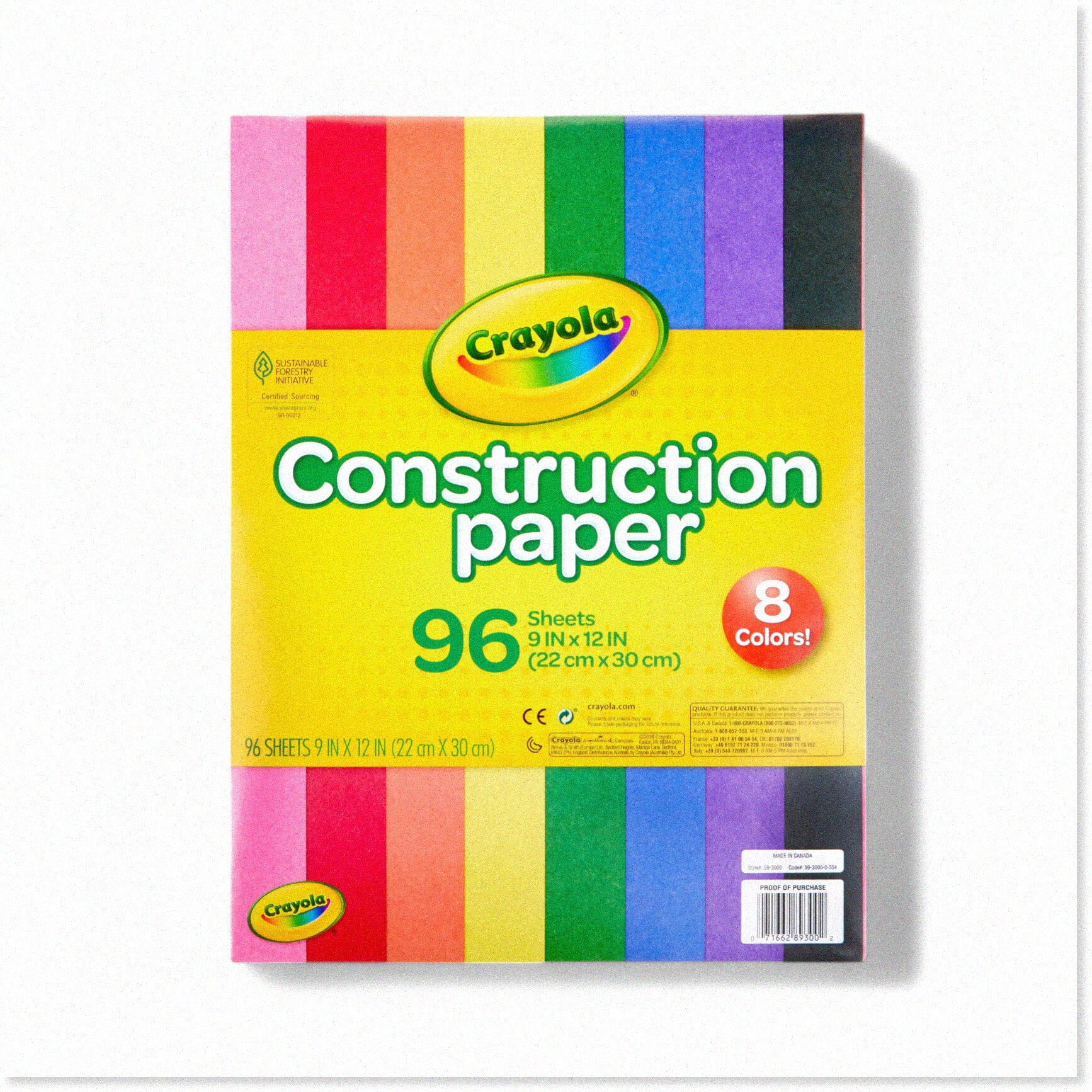 Rainbow Palette Construction Paper - 96 Sheets: Vibrant Colors for Art ...