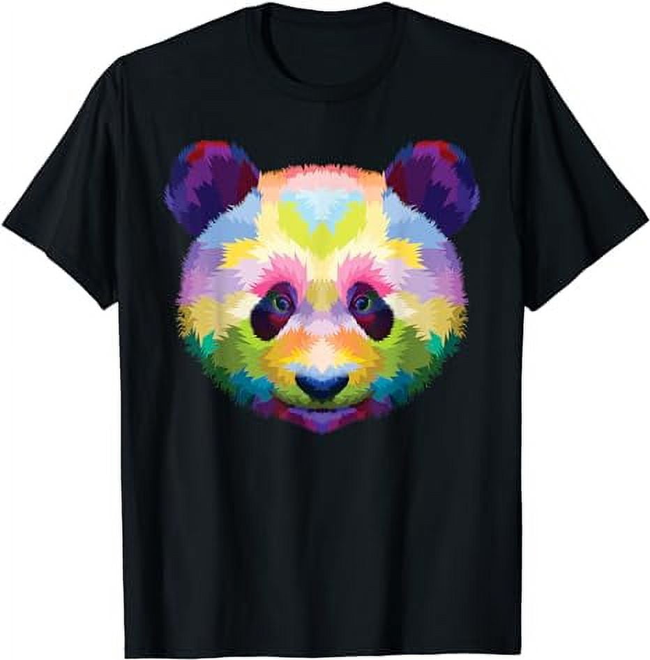 Rainbow Panda Head Brilliance Unleashed Cute Panda T-Shirt - Walmart.com