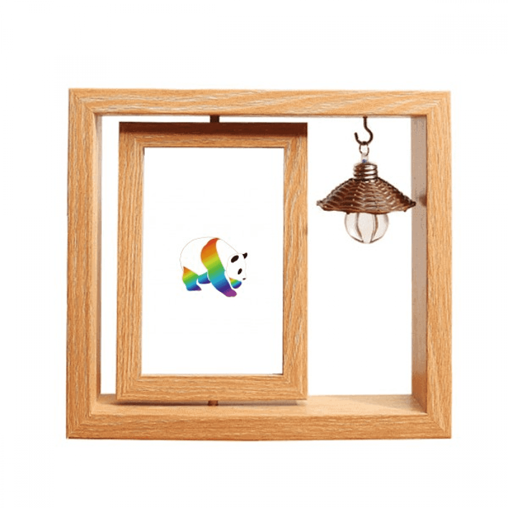 Rainbow Panda Mass Animals Wooden Rotating Picture Photo Frame 4x6 ...