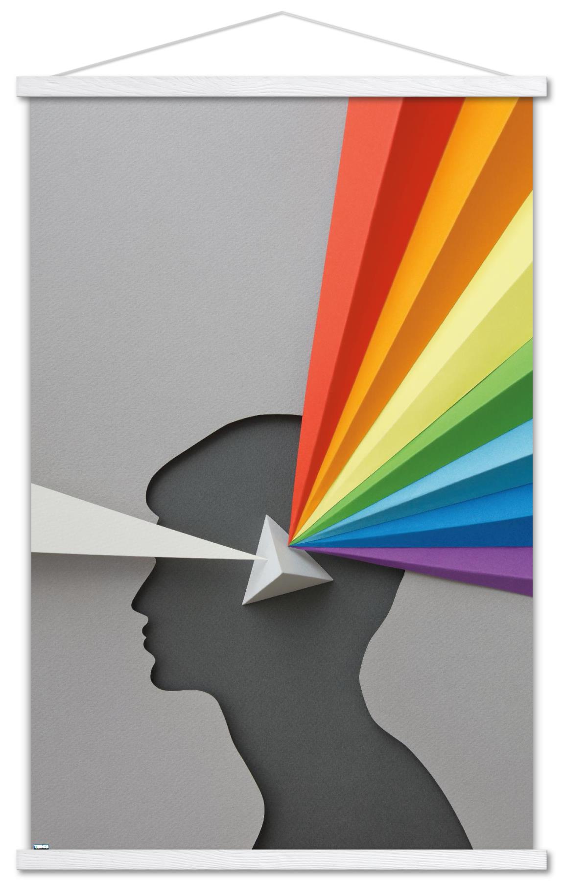 Rainbow Paper Prism Wall Poster with Wooden Magnetic Frame, 22.375" x ...