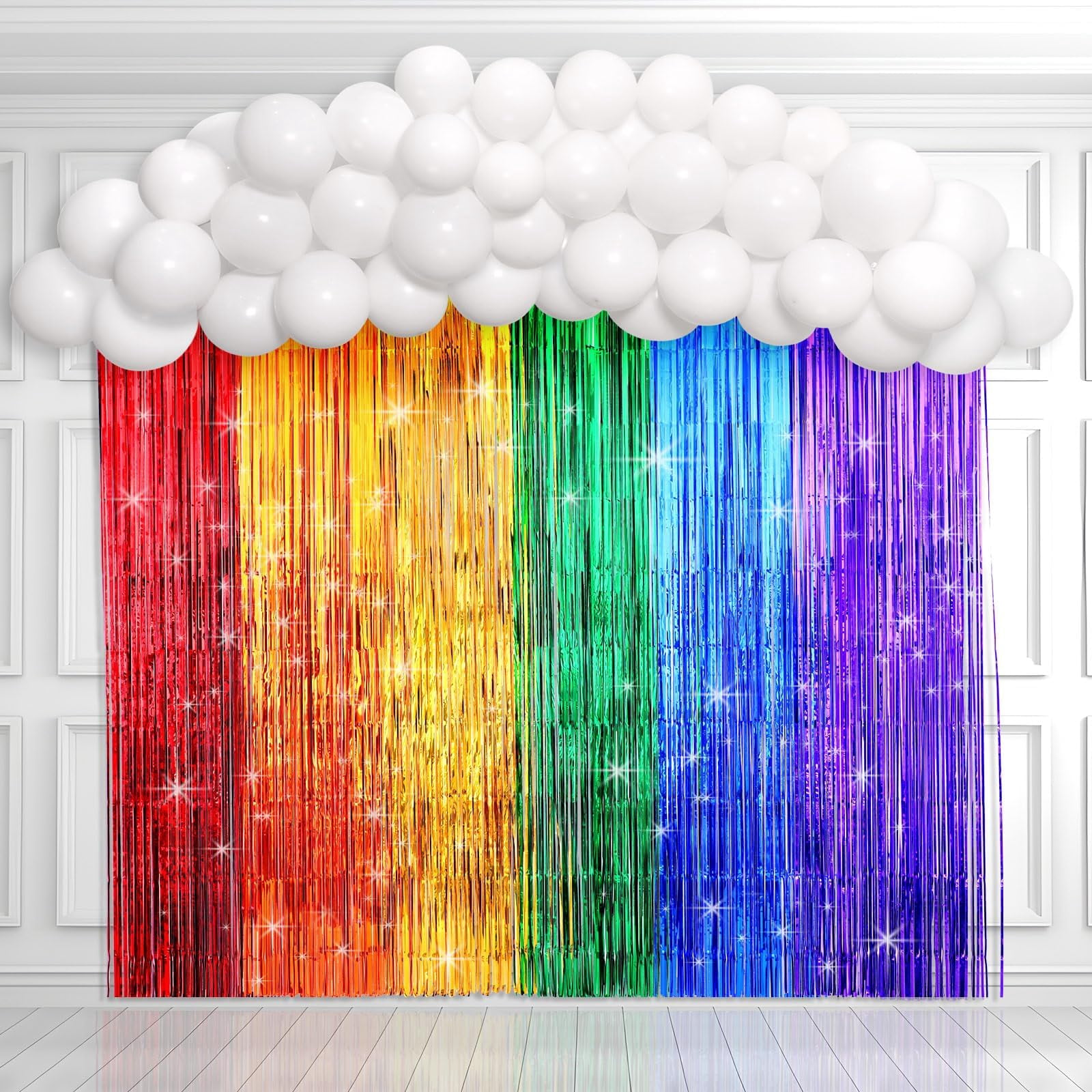 Rainbow Party Backdrop Balloon SSF20 Arch Kit - Cloud Birthday Photo Props Booth Backdrops ...