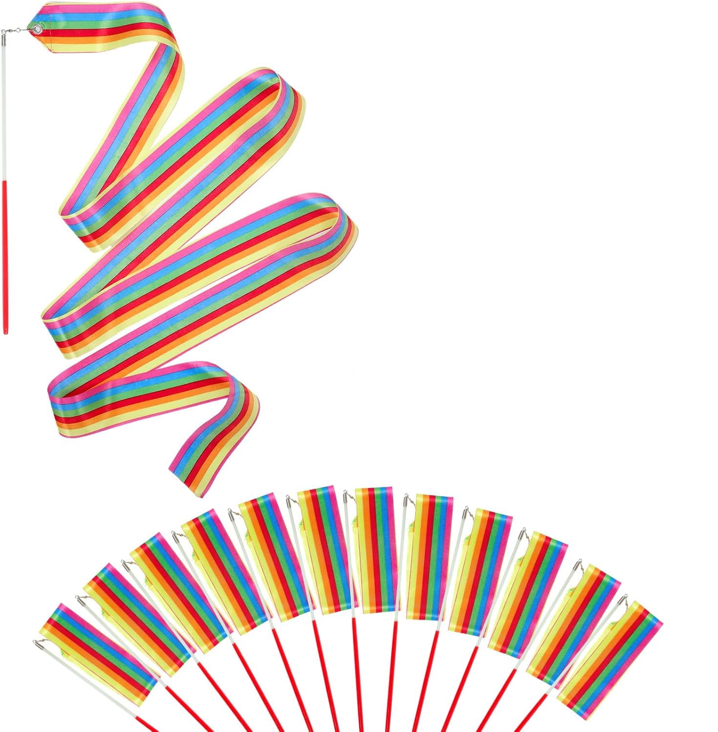 Rainbow Party Favors Dance Ribbons for Circus Carnival Rhythmic ...