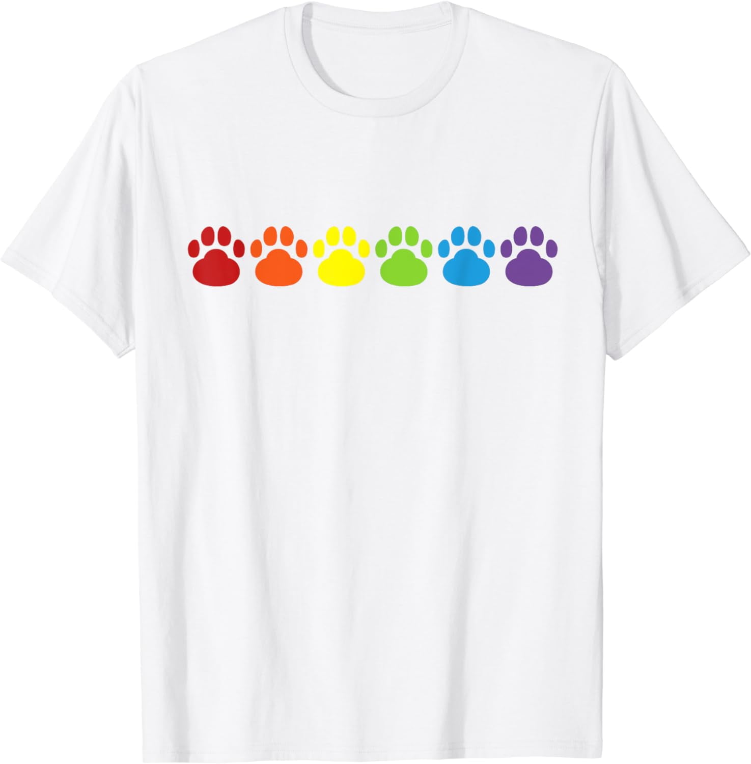 Rainbow Paw Gay Pride Colors LGBTQ Ally Purride Dog Cat Love T-Shirt ...