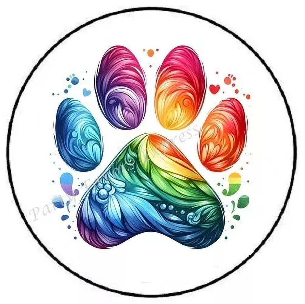 Rainbow Paw Print Stickers Party Favors Phone Decal Water Bottle ...