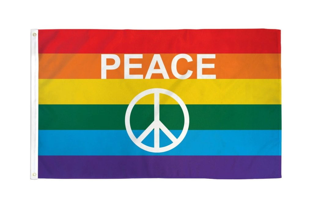 Rainbow Peace (Sign) Flag 3x5ft Poly - Walmart.com