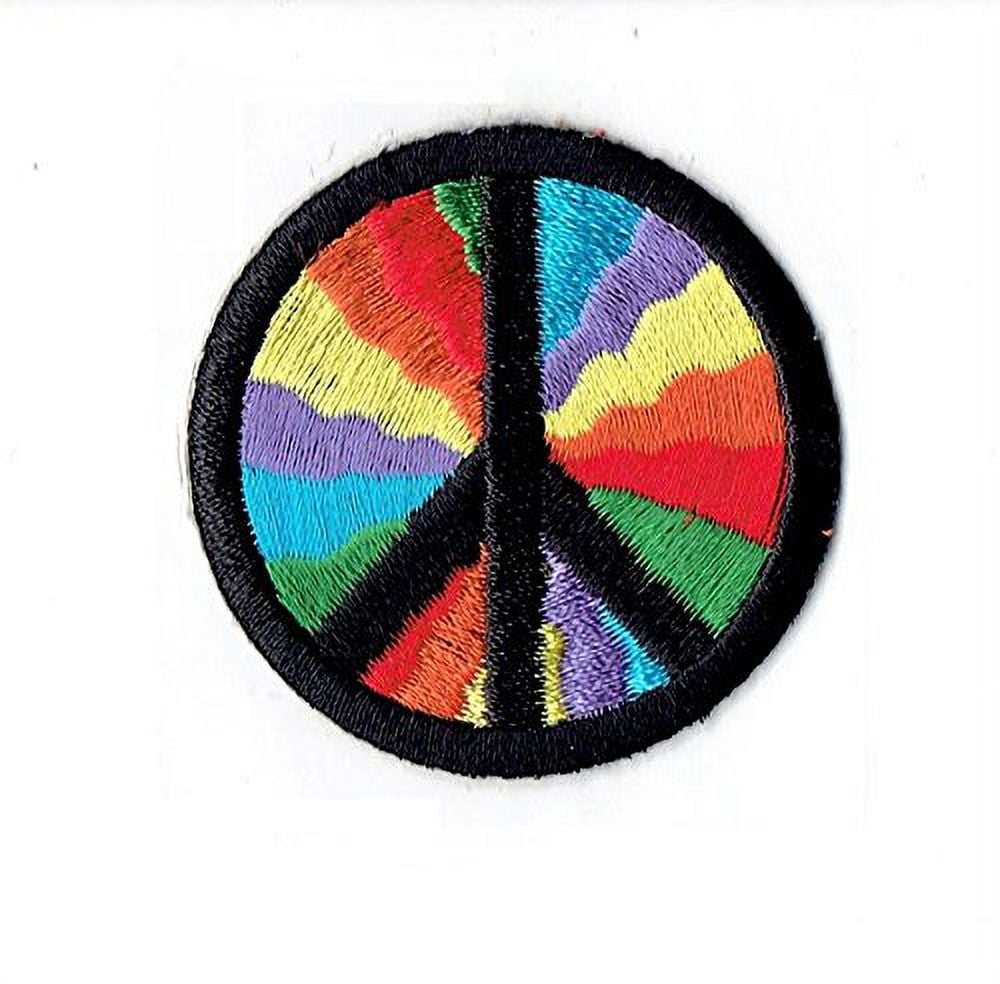 Rainbow Peace Sign - Iron on Applique - Embroidered Patch - Walmart.com