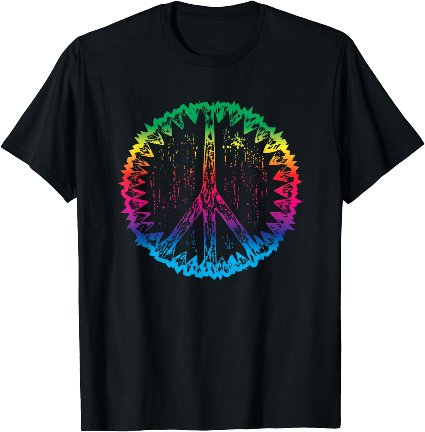 Rainbow Peace Sign Symbol Love LGBTQIA+ United Protest Unity T-Shirt ...