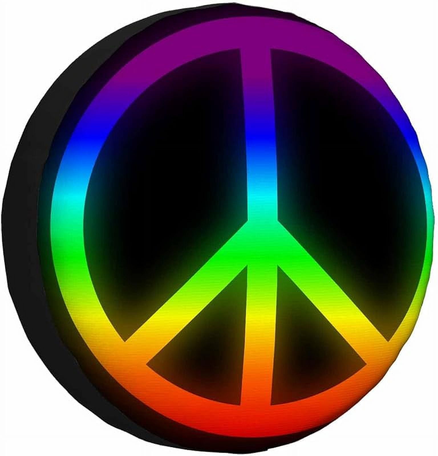 Rainbow Peace Symbol Spare Tire Cover Freedom Hippie Psychedelic ...