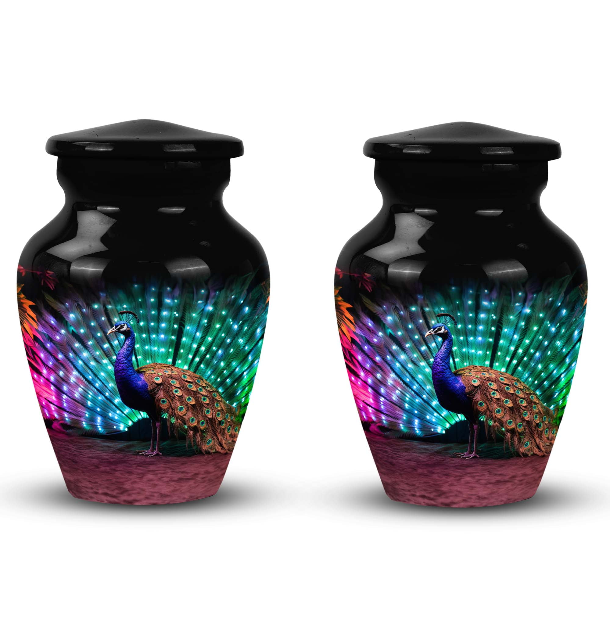 Rainbow Peacock Decorative Urns - Adult Cremation Urns - Miniature Urns ...