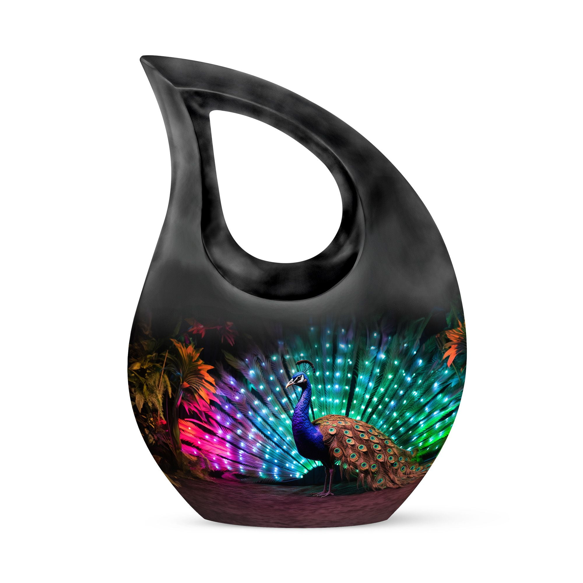 Rainbow Peacock Urn - Memorial Keepsakes for Ashes -Little Urns for ...