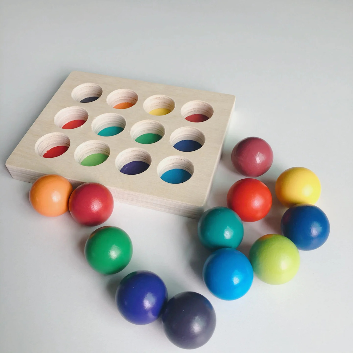 Rainbow Petal Wooden Ball Track Toy - Walmart.com
