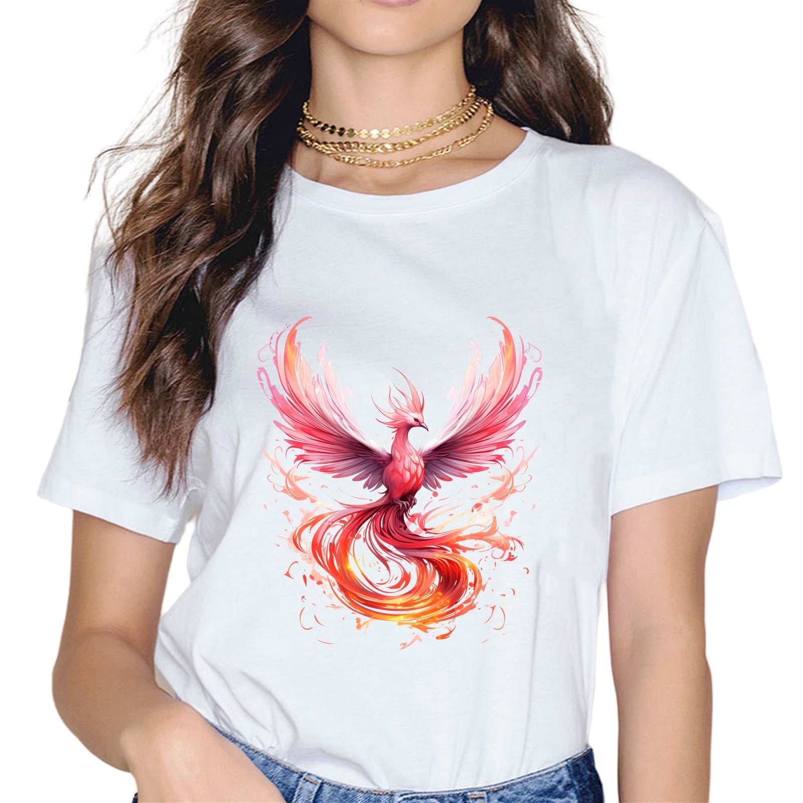 Rainbow Phoenix Fire Bird T-Shirt - Walmart.com