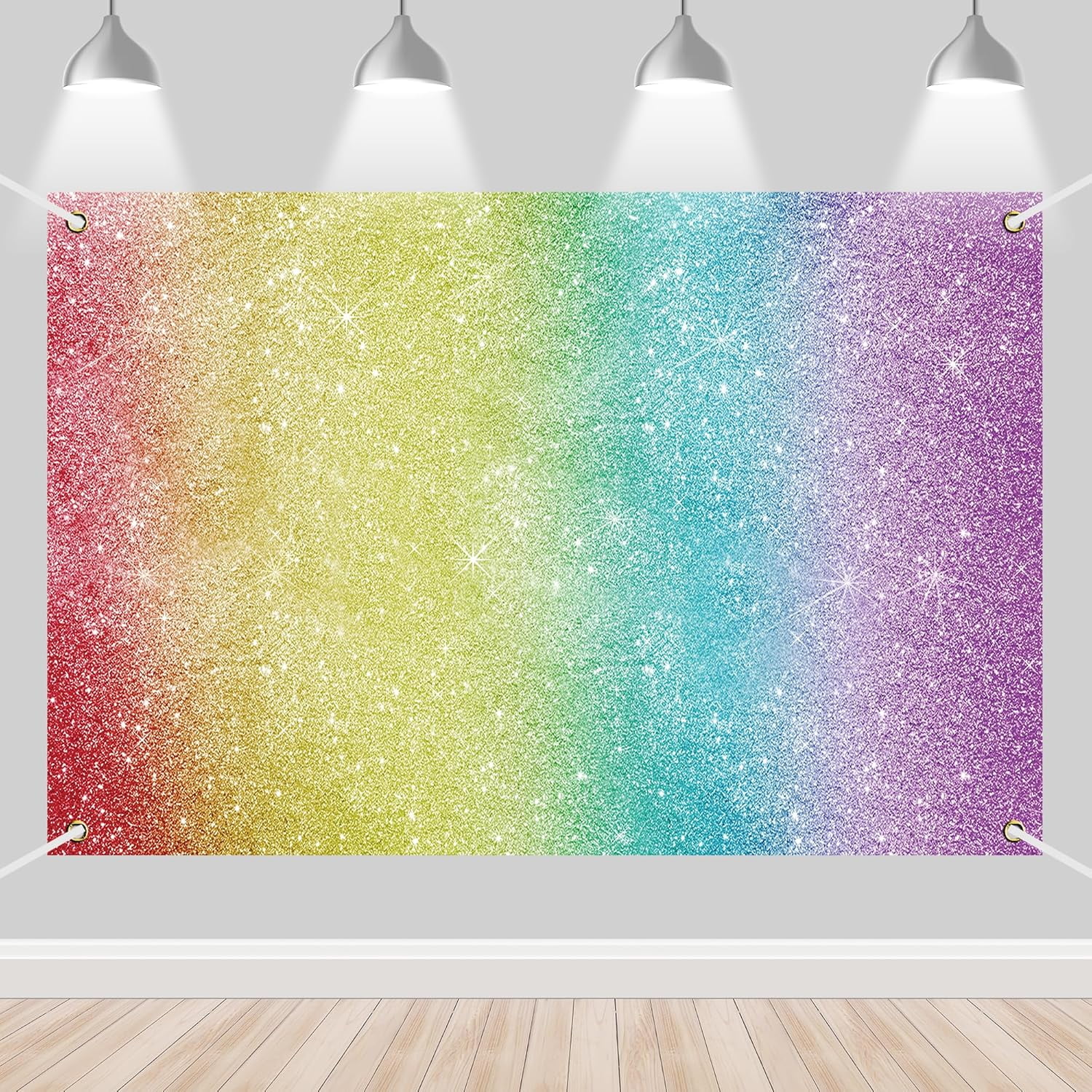 Rainbow Photography Background Colorful Printed Shining Dots Backdrop ...
