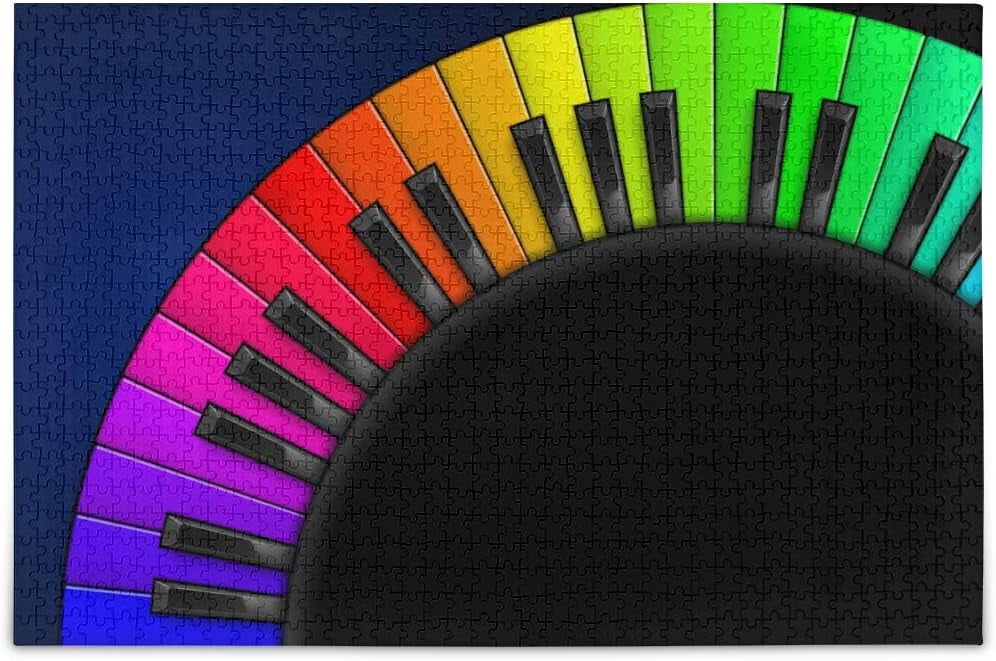 Rainbow Piano Keys Jigsaw Puzzles for Adults 1000 Pieces Fun ...
