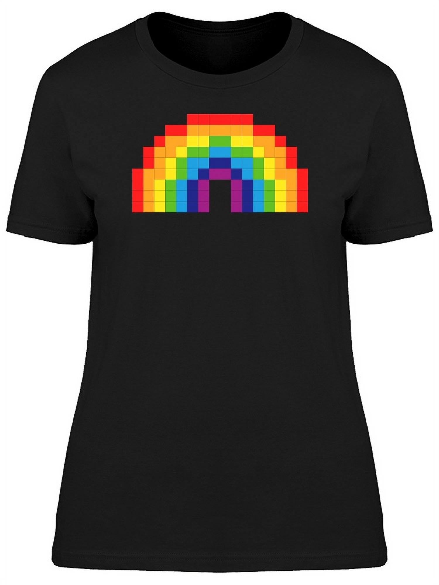 Rainbow Pixel Art T-Shirt Women -Image by Shutterstock, Female Large ...