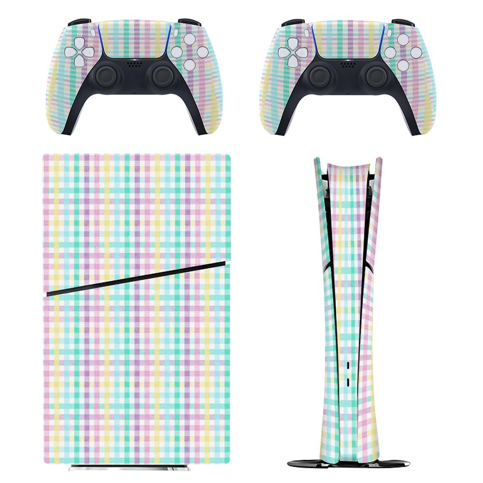Rainbow Plaid PS5/PS5 Pro/PS5 Slim Digital Disc Skin Sticker For ...