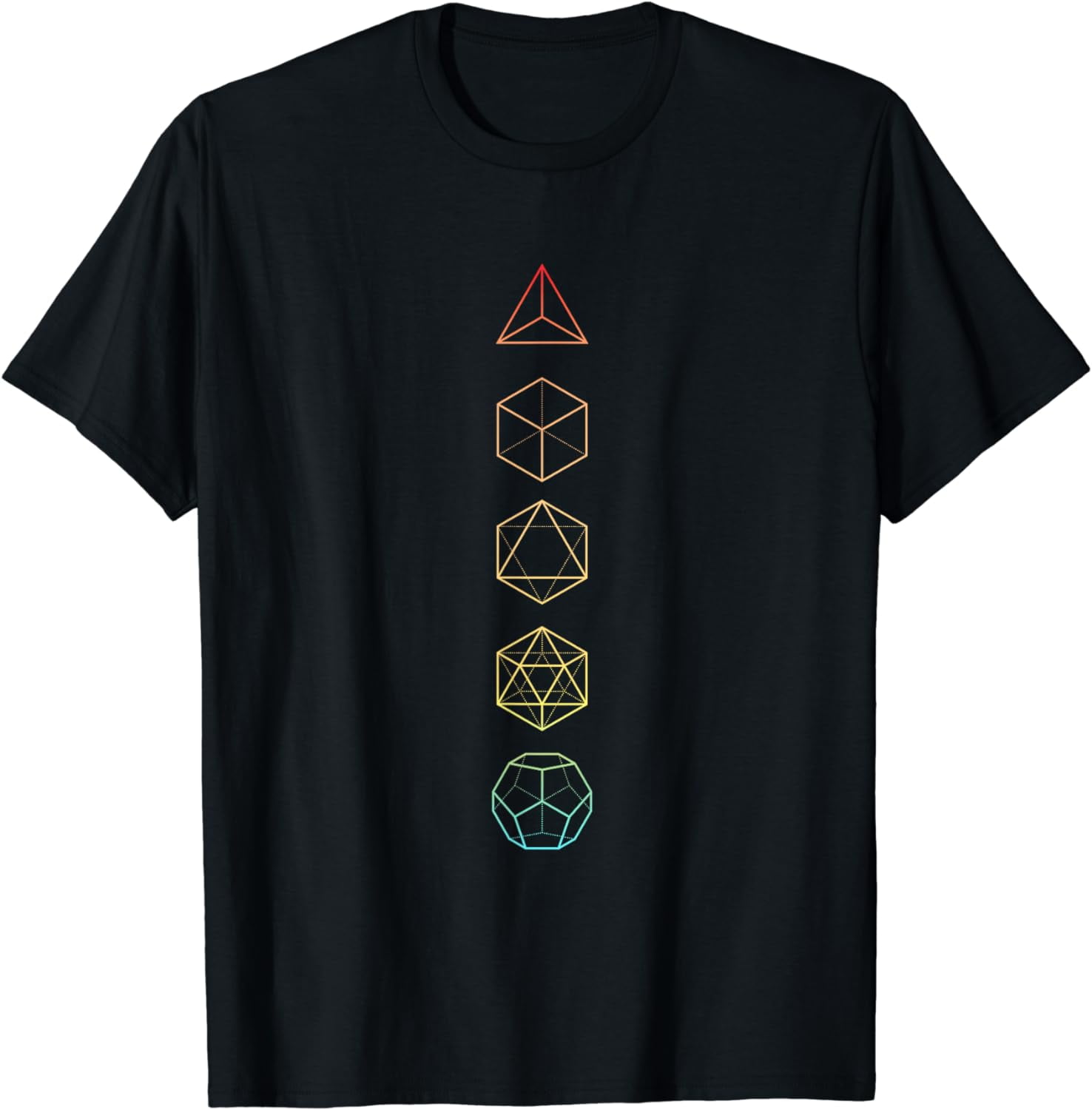 Rainbow Platonic Solids - Sacred Geometry T-Shirt - Walmart.com