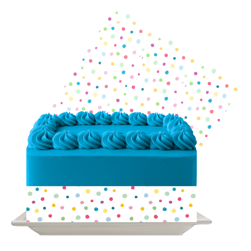 Rainbow Polka Dot Edible Cake Wrap | Colorful Dot Icing Sheet ...