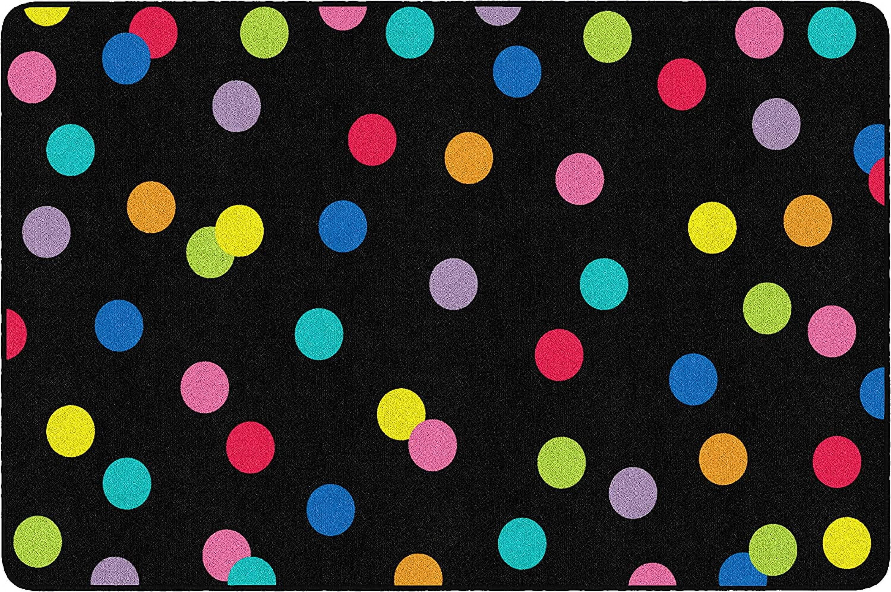 Rainbow Polka Dots Classroom Area Rug for Indoor Classroom Learning or ...