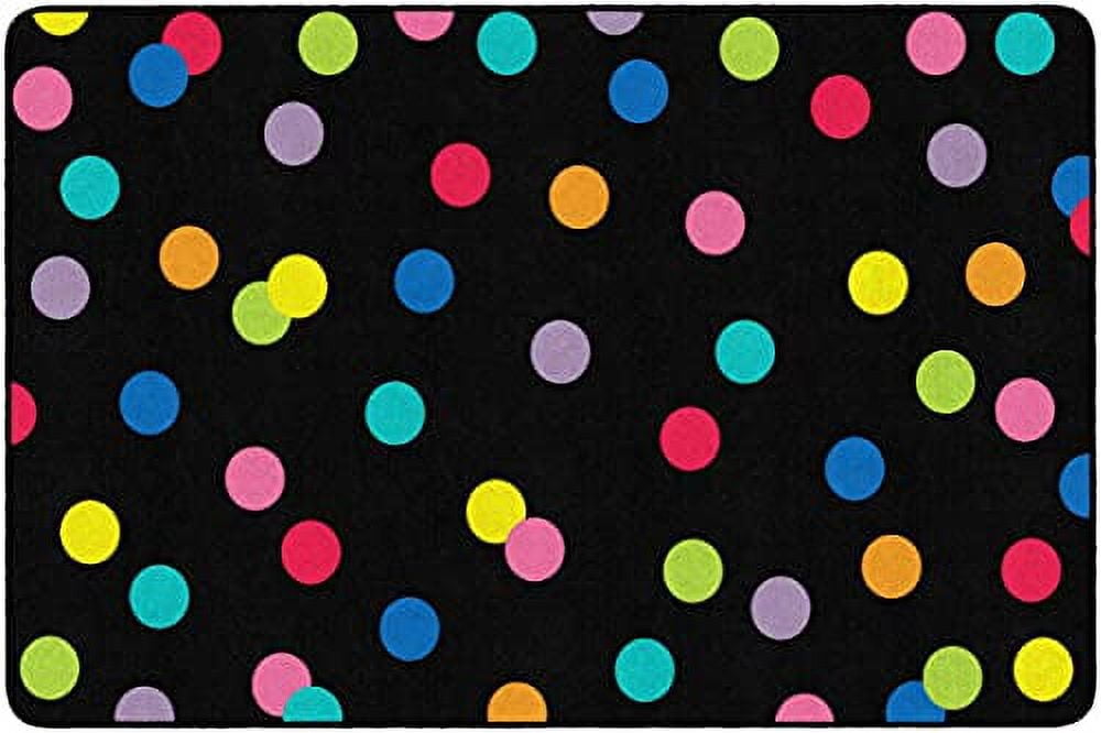 Rainbow Polka Dots Classroom Area Rug for Indoor Classroom Learning or ...