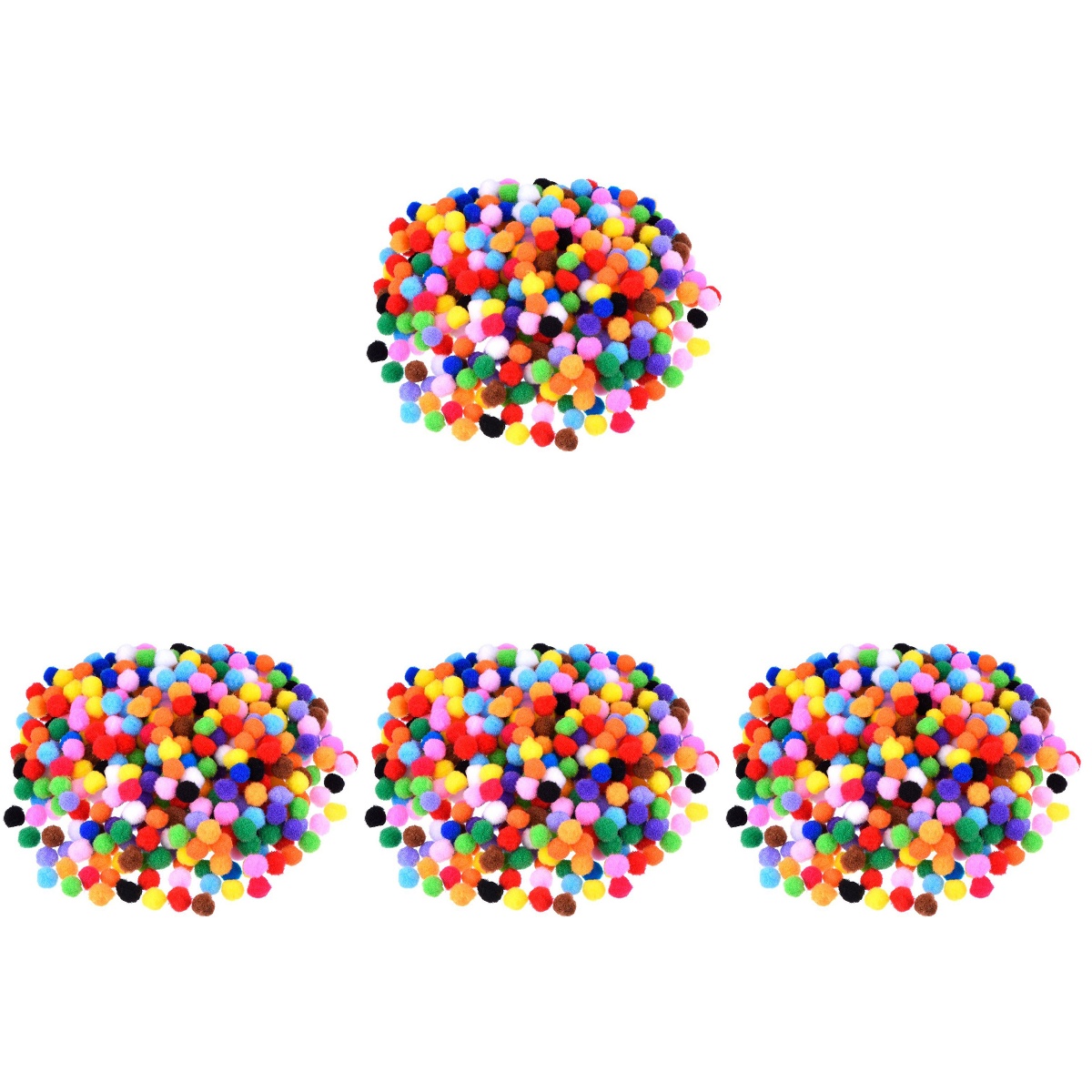 Rainbow Pom Poms Craft Balls Hairball 800 Pcs Childrens Toys Tinsel ...