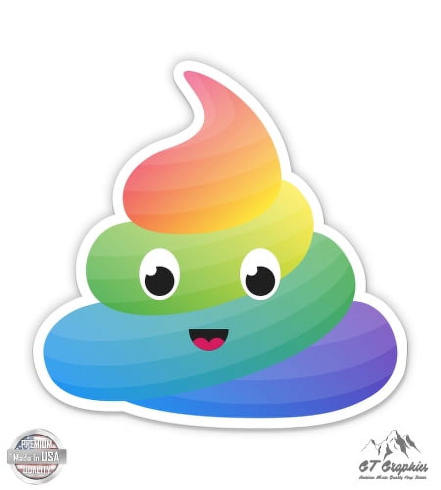Rainbow Poop Cute - 12" Vinyl Sticker Waterproof Decal - Walmart.com