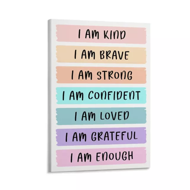 Rainbow Positive Affirmations Poster Home Decor Decoration Art Modern ...