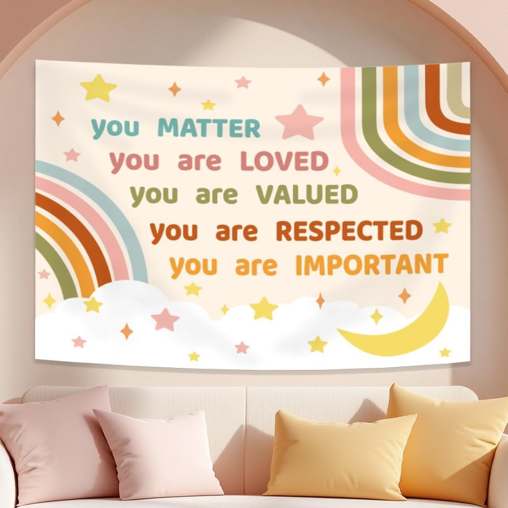 Rainbow Positive Quotes Photography Backdrops Moon Stars Clouds ...