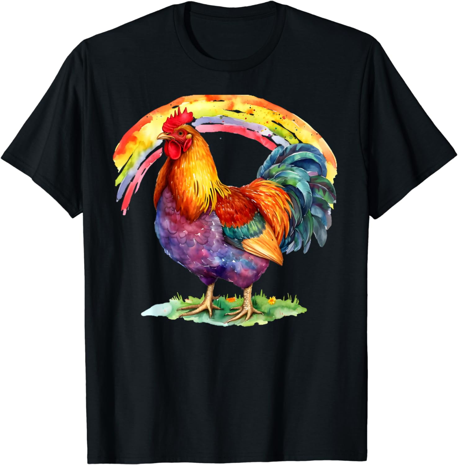 Rainbow Pride Chicken Splendor - Vibrant LGBTQ Ally Decor T-Shirt ...