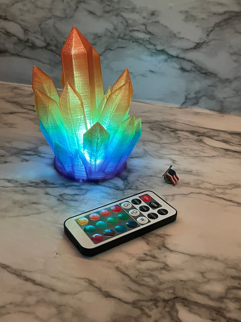 Rainbow Pride Crystal Lamp - RGB LED Light, Batteries & Remote Included ...