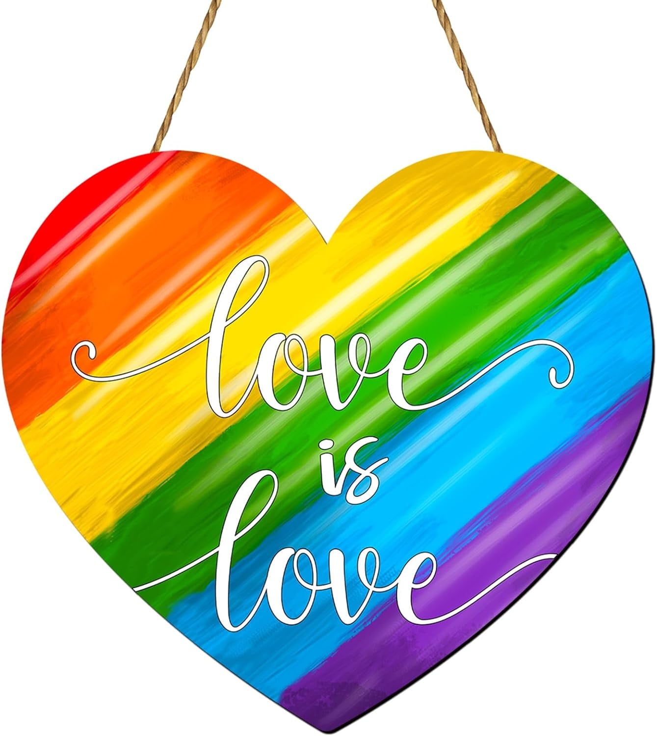 Rainbow Pride Decor Gay Pride Love is Love Front Door Sign Wooden ...