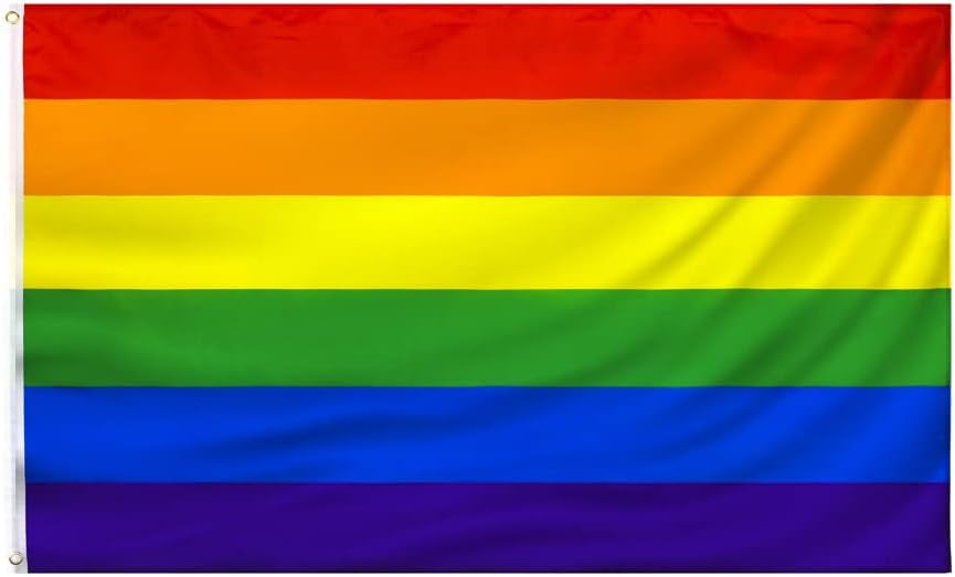 Rainbow Pride FLAG 3x5 FT Polyester gay pride flag outdoor indoor Canvas Header and Double ...