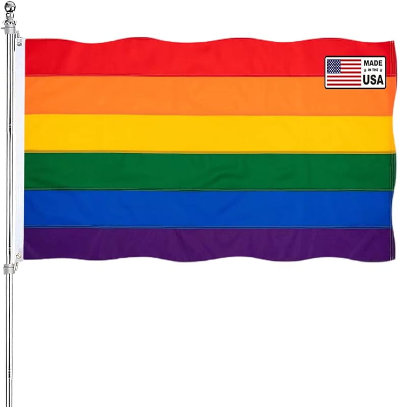 Rainbow Pride Flag 3x5 LGBTQ Flags Heavy Duty Polyester Fiber Vibrant ...