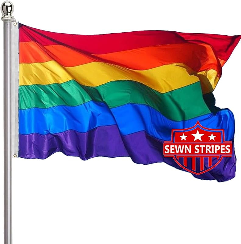 Rainbow Pride Flag 3x5 Outdoor-LGBTQ Flags Pride Flag Sewn Stripes ...