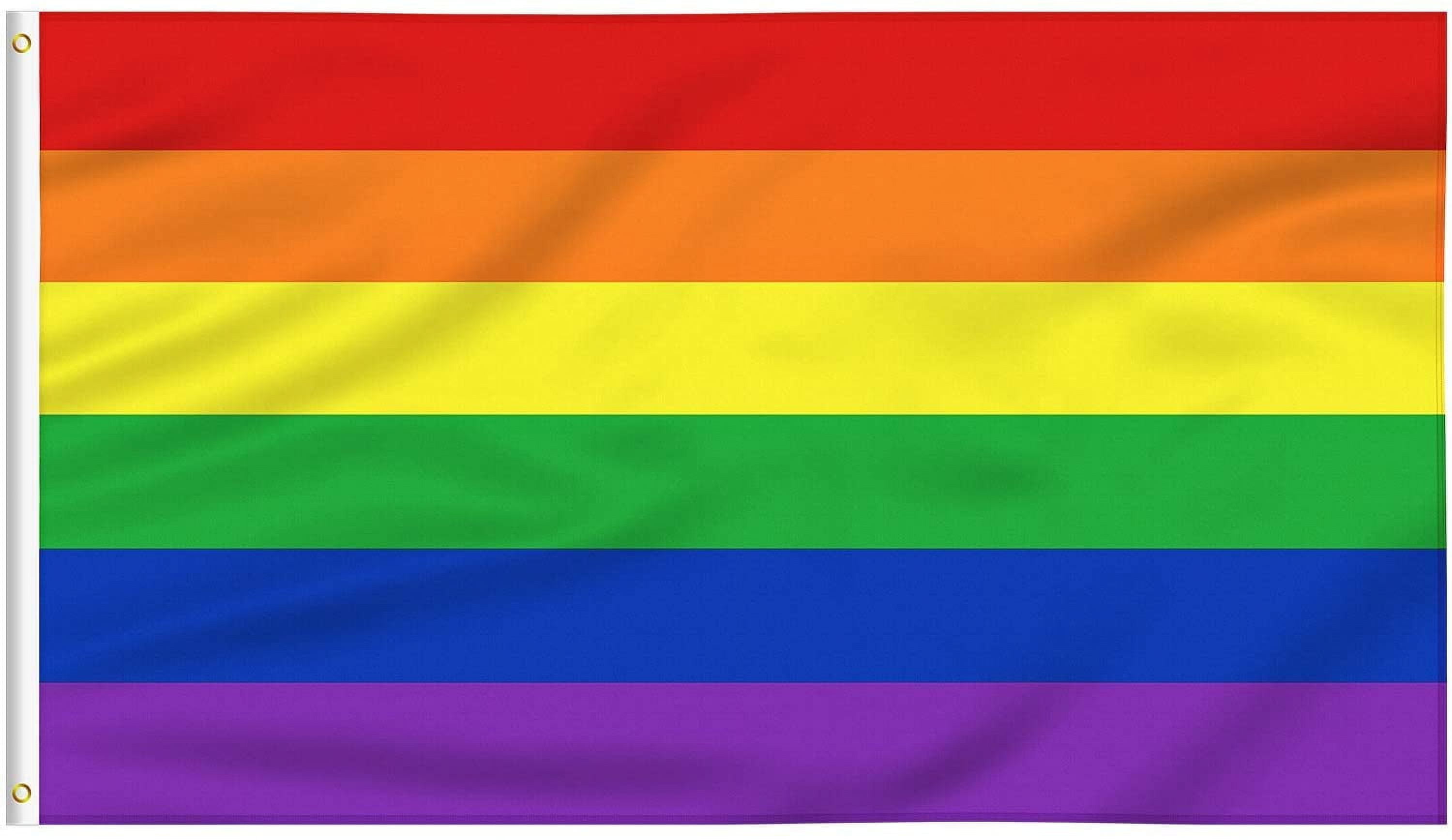 Rainbow Pride Flag 6 Stripes 3x5ft - Flag Vivid Color and UV Fade ...