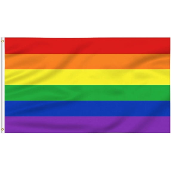 Rainbow Pride Flag 6 Stripes 3x5ft, Vivid Color UV Fade Resistant ...